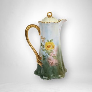 Vintage Ceramic Floral Chocolate Pot With Lid - Etsy