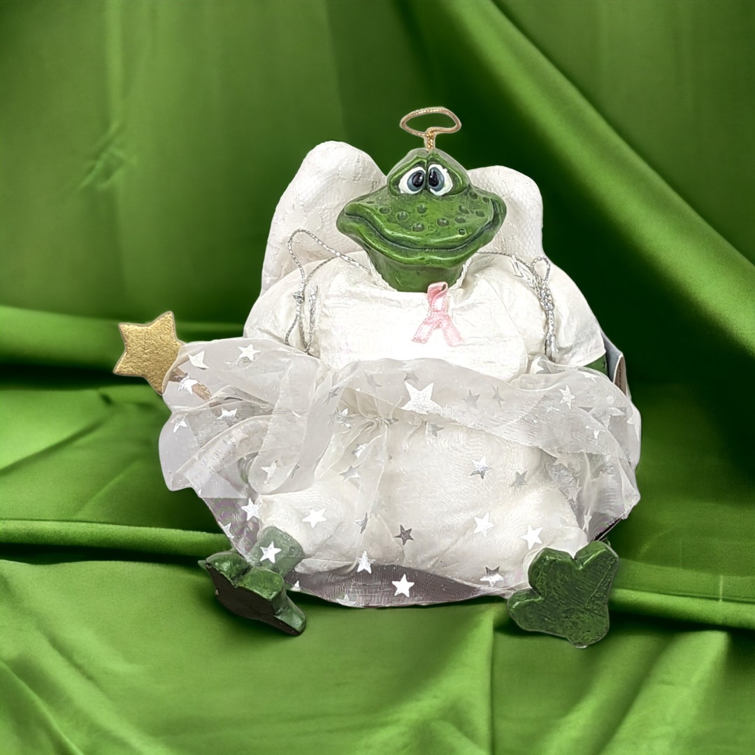 Vintage Russ Berrie Frog Angel Shelf Sitter - Etsy