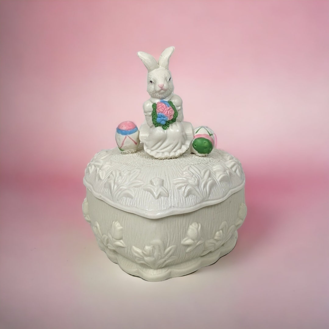 Charming Easter Nostalgia: Vintage Ceramic Heart-shaped Candy Dish With ...