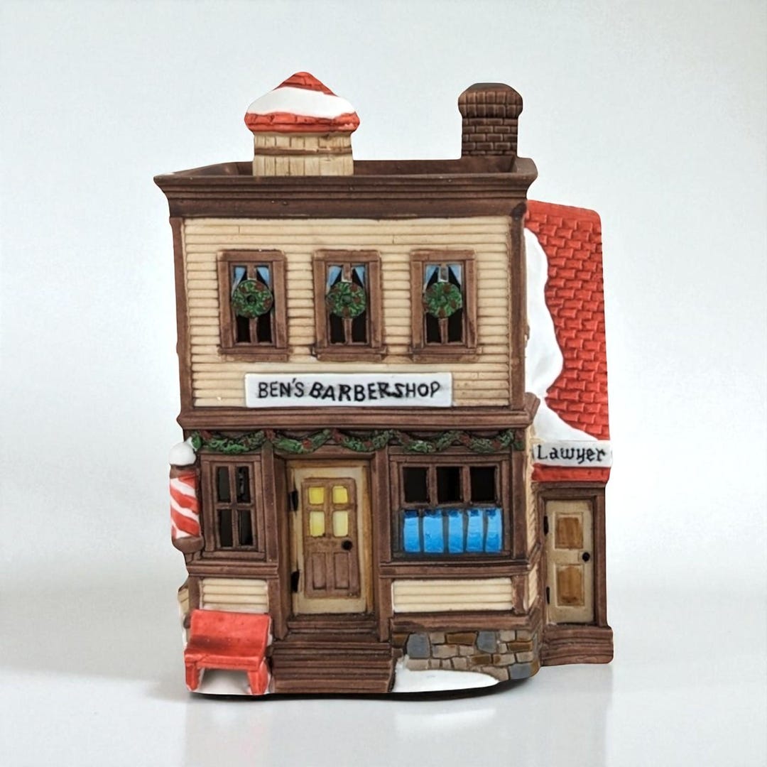 Vintage Dept 56 Ben's Barber Shop: New England Village Lighted Building ...