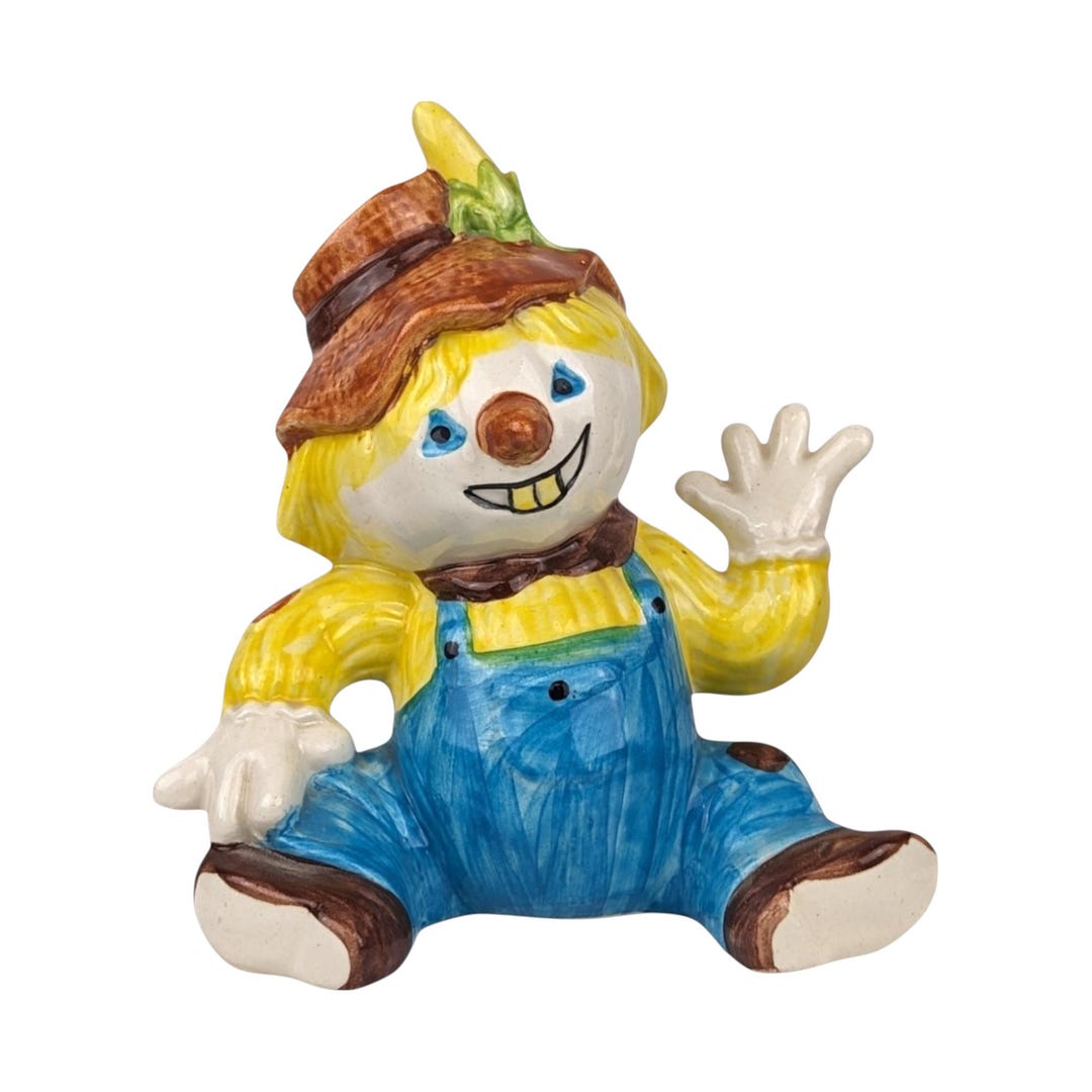 Vintage Ceramic Scarecrow Bank, Hand Painted, Fall Decor, Country Decor ...