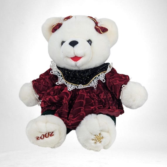 2002 Dandee Snowflake Girl Christmas Plush Bear 14 Holiday Decor Collectible Etsy UK