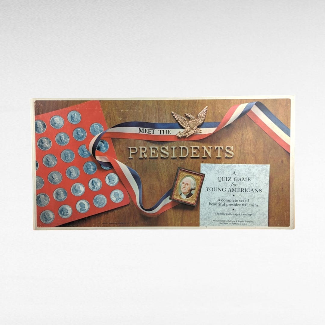 Vintage 1965 Meet the Presidents Quiz Game: Educational History ...