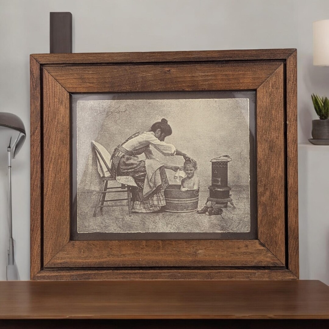 Vintage R. Hendrickson Print Mother and Child Framed Wall Art ...