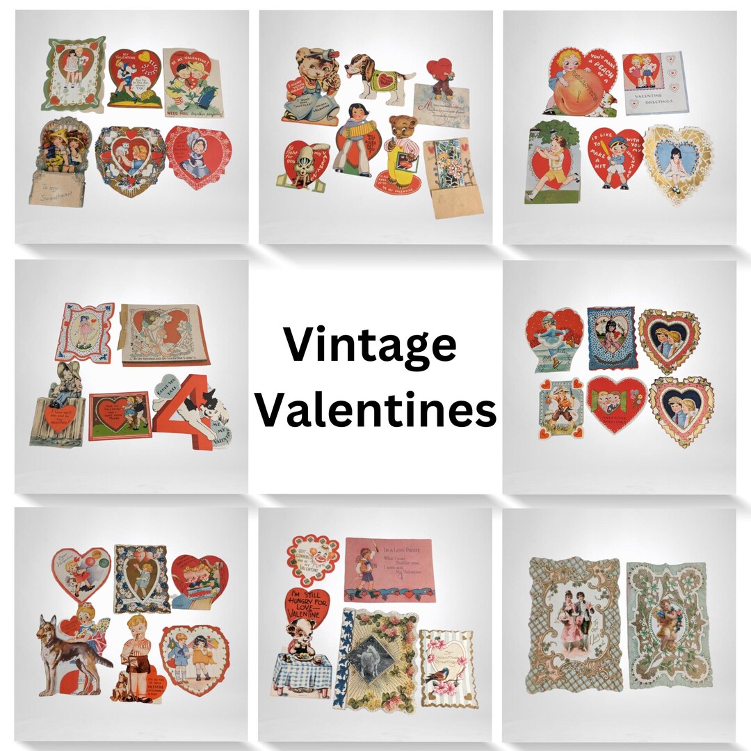 Vintage Valentine's Day Cards, Used, 1930s Valentines, Ephemera, Junk ...