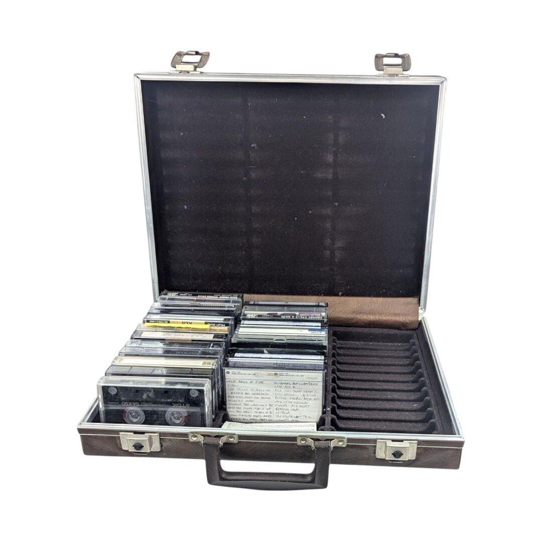 Vintage Cassette Tape Holder Briefcase, 1980s Audio Storage Case for 36 ...