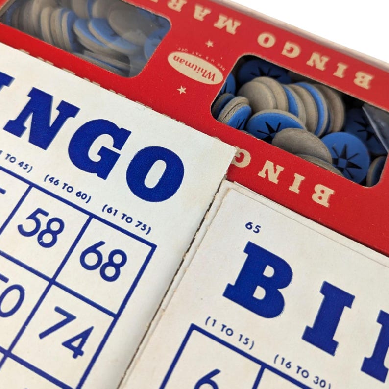 Vintage Whitman Bingo Game: 45 Cards, Collectible Family Fun - Etsy