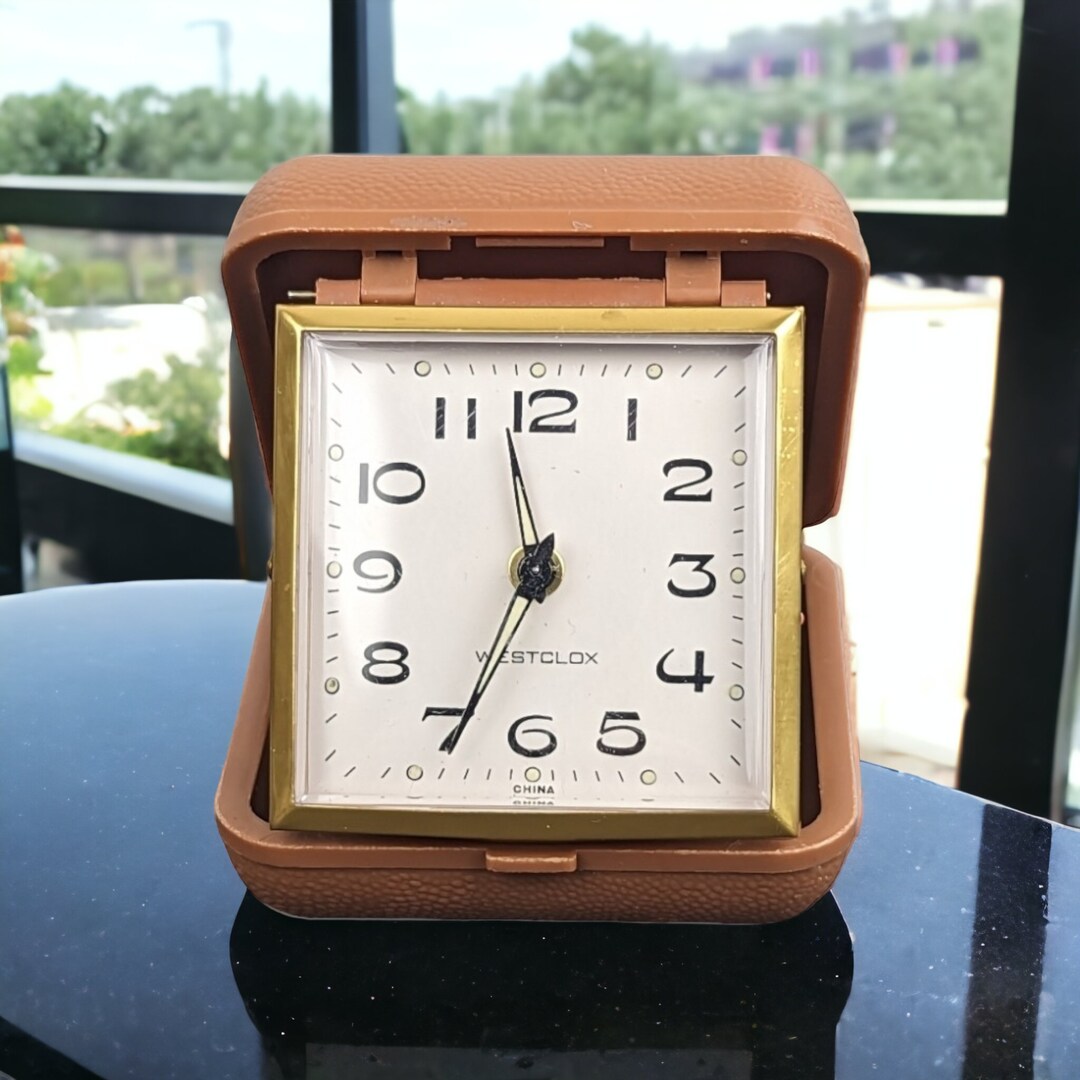 Vintage Westclox Travel Pocket Clock Folding Alarm Clock Working ...