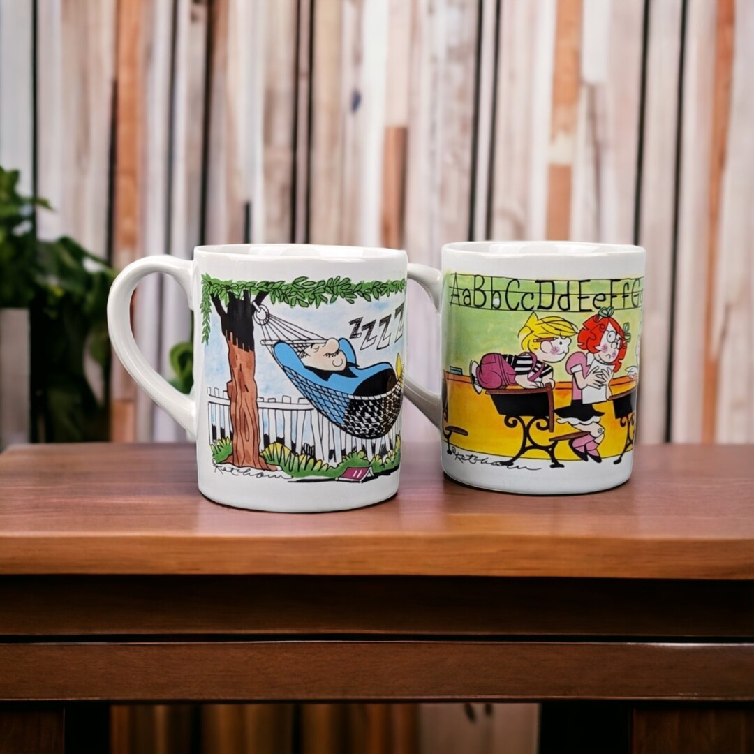 Pair of Princess House Denis the Menace Ceramic Mugs - Etsy