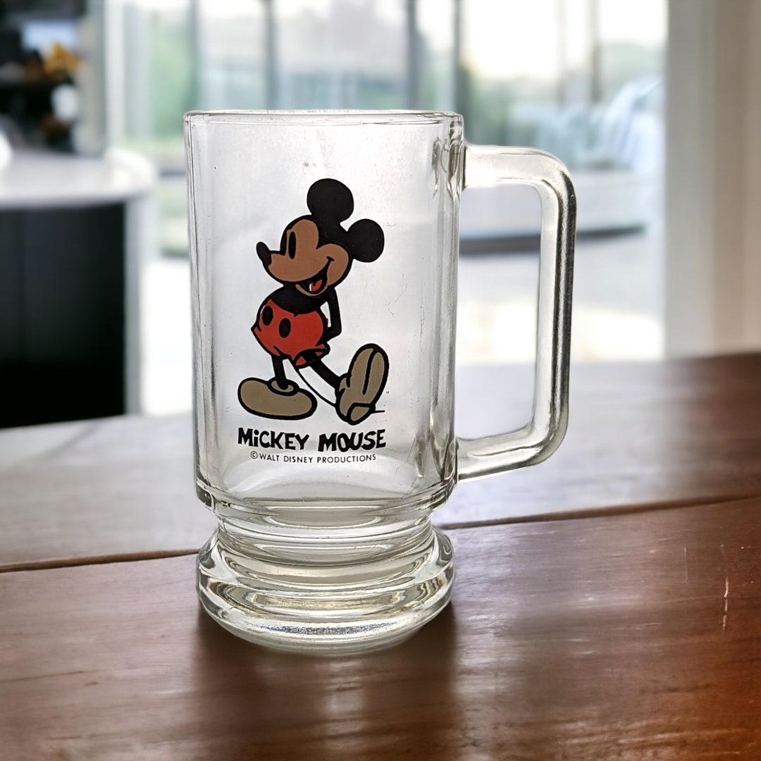 Vintage Mickey Mouse Glass Mug - Etsy