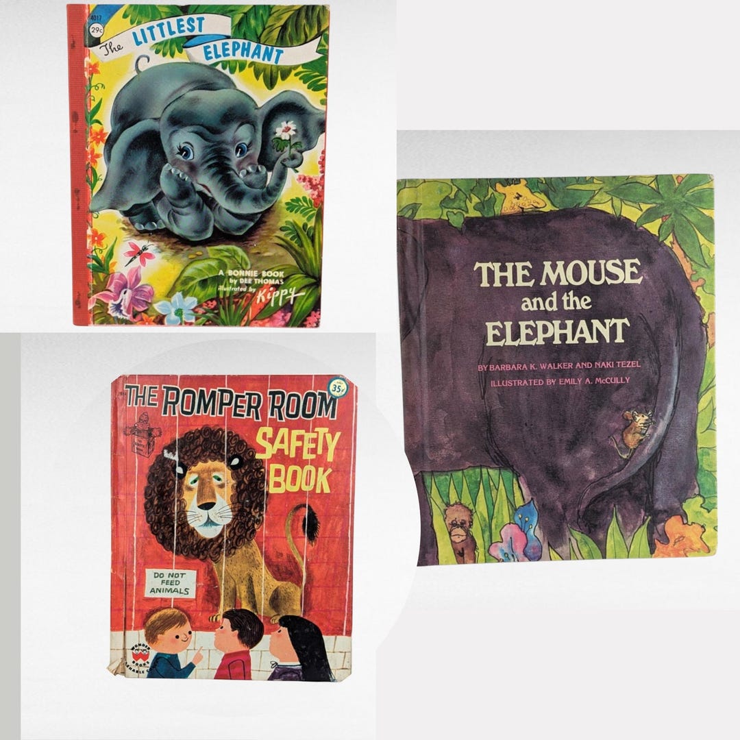 Vintage Children's Book Lot, Littlest Elephant, Romper Room Safety ...