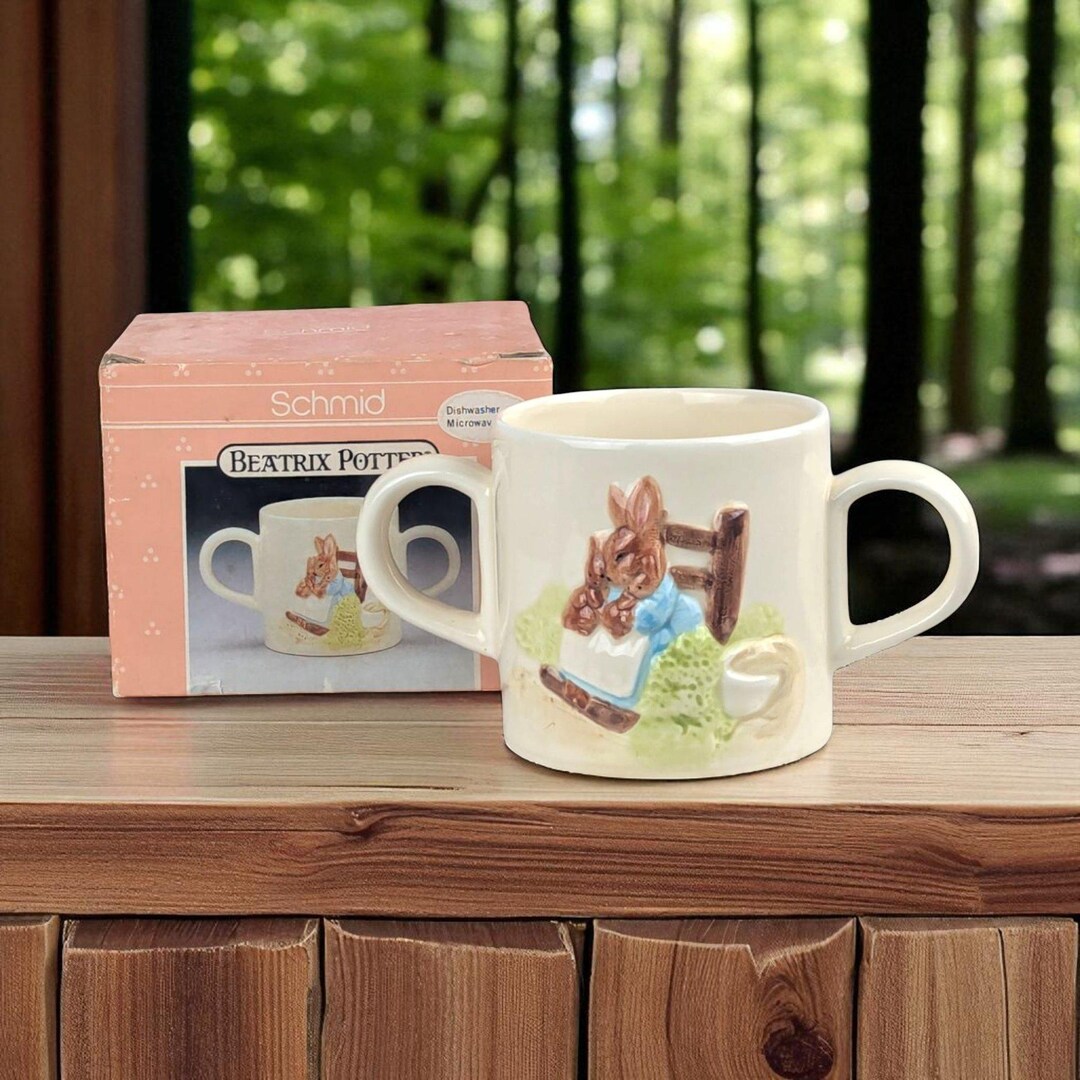 Vintage Beatrix Potter Mrs. Rabbit Ceramic Cup: 1987 Schmid Nursery ...