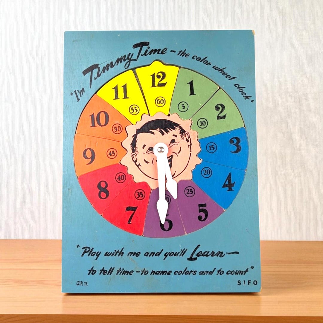Vintage Sifo Timmy Time Color Wheel Clock Puzzle | Wooden Educational ...