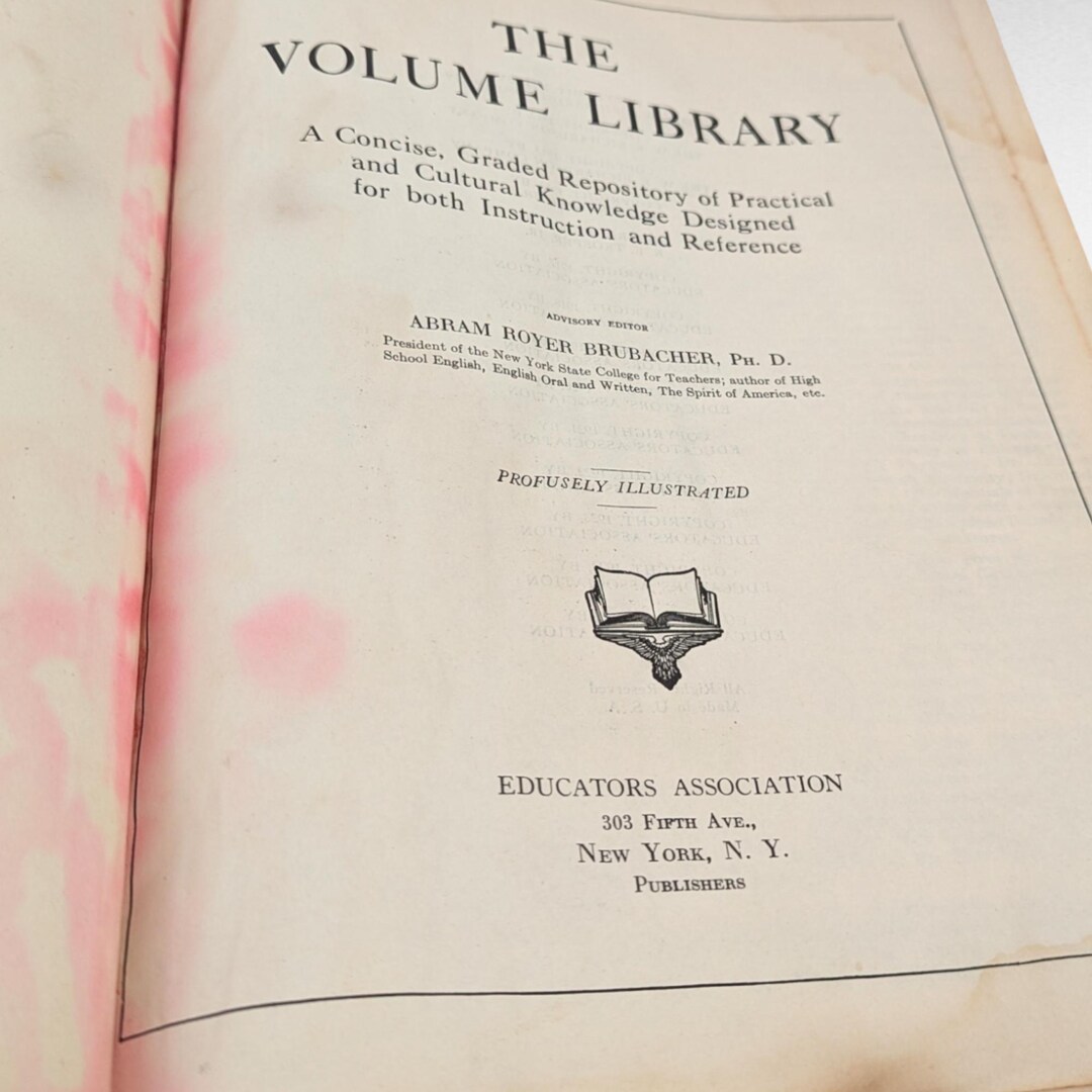 1925 the Volume Library, Abram Boyer Brubacher, Vintage Encyclopedia ...