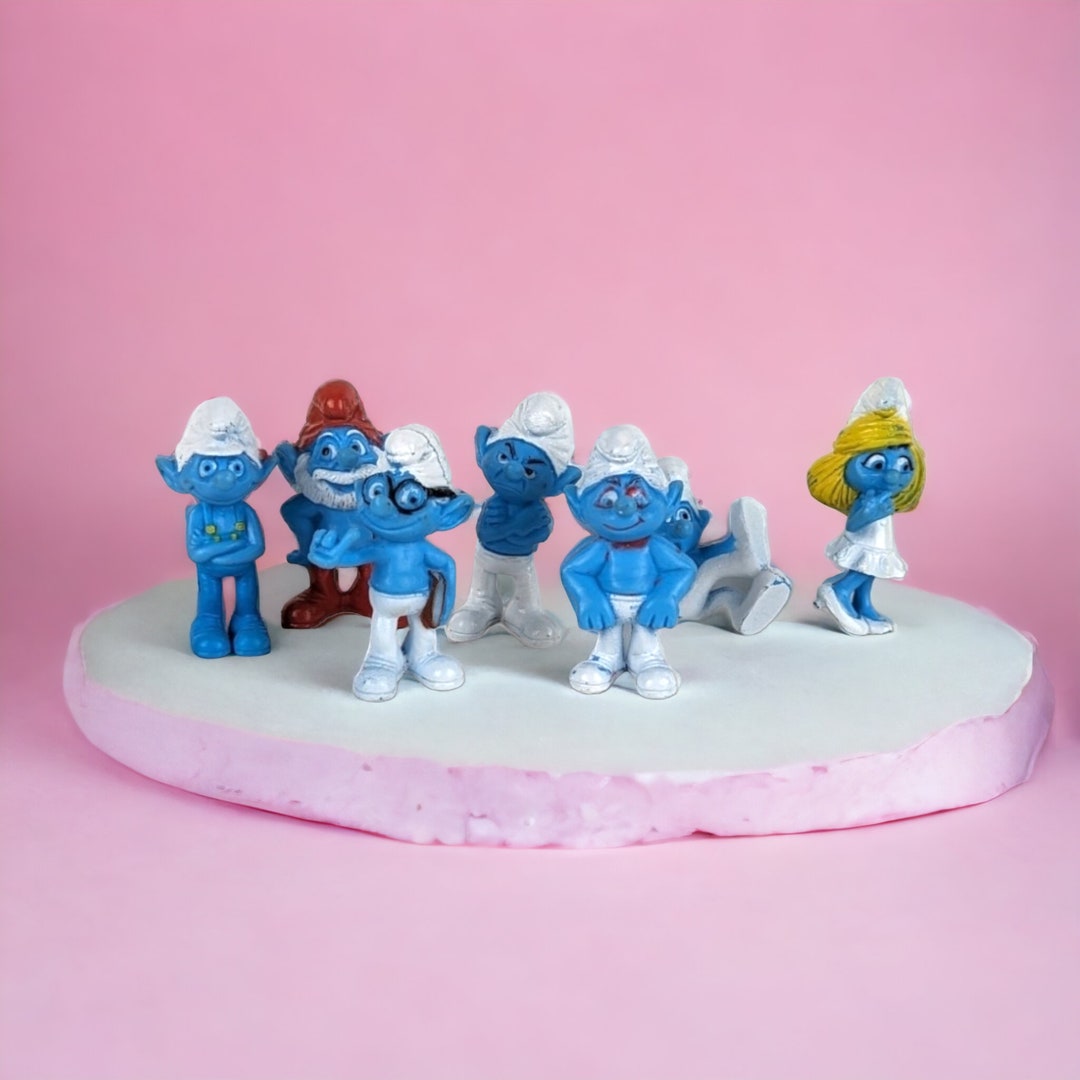 Charming Lot of 7 Vintage Smurf Figurines Nostalgic Collectibles From ...