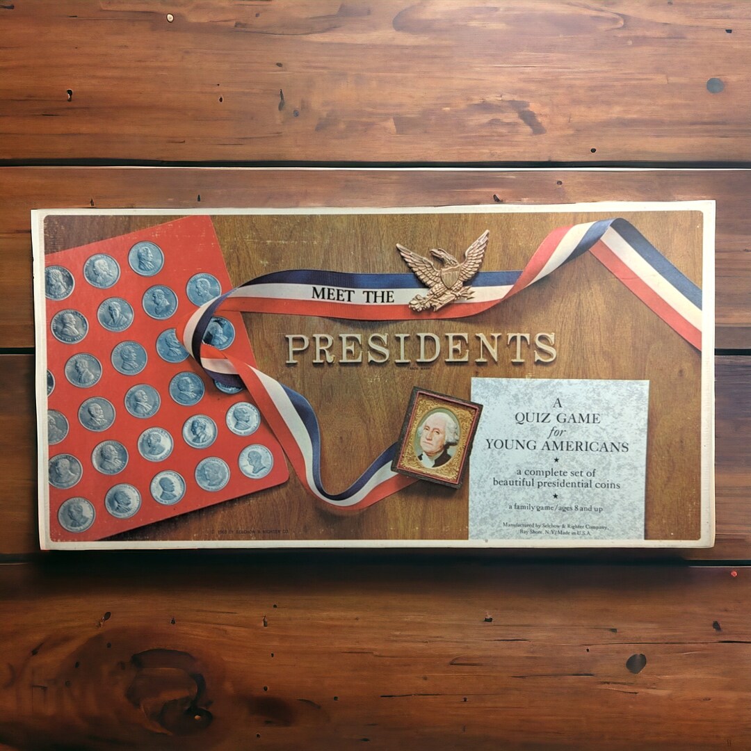 1965 Meet the Presidents Quiz Game Vintage Educational Board Game ...