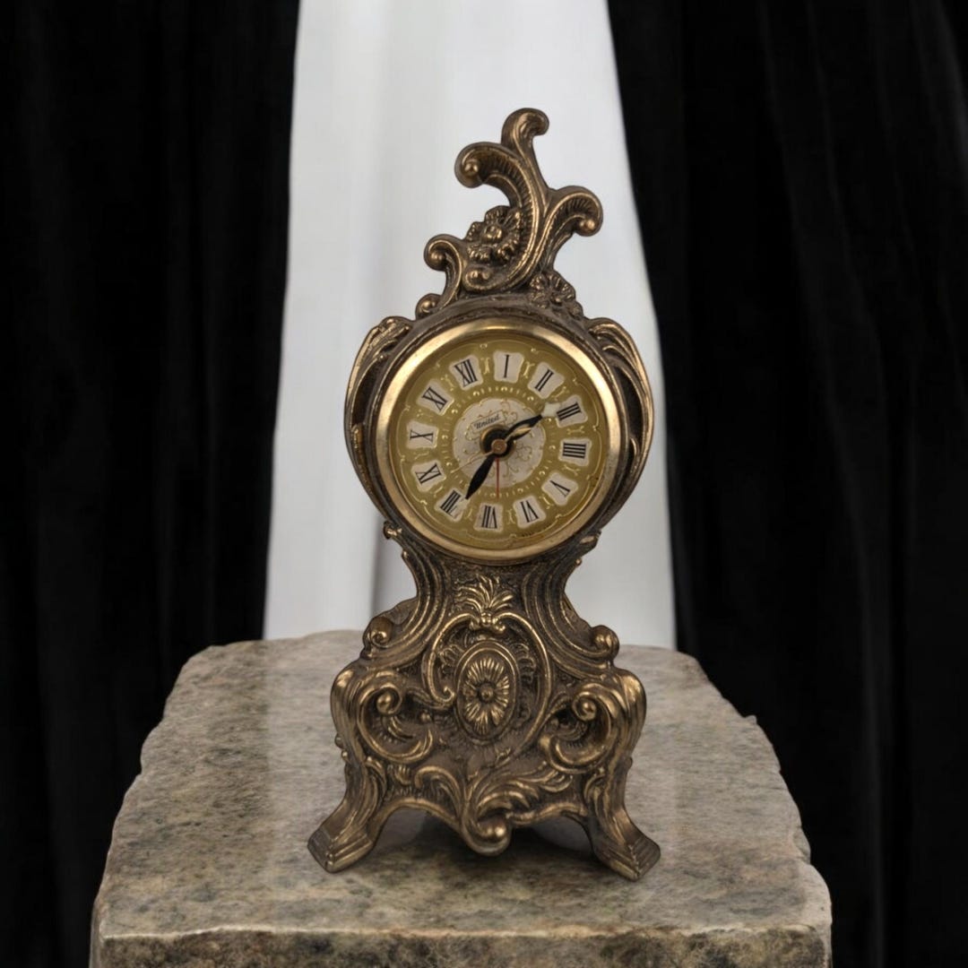 Vintage United Clock Corp Brass Electric Clock 12.5, Non-working ...