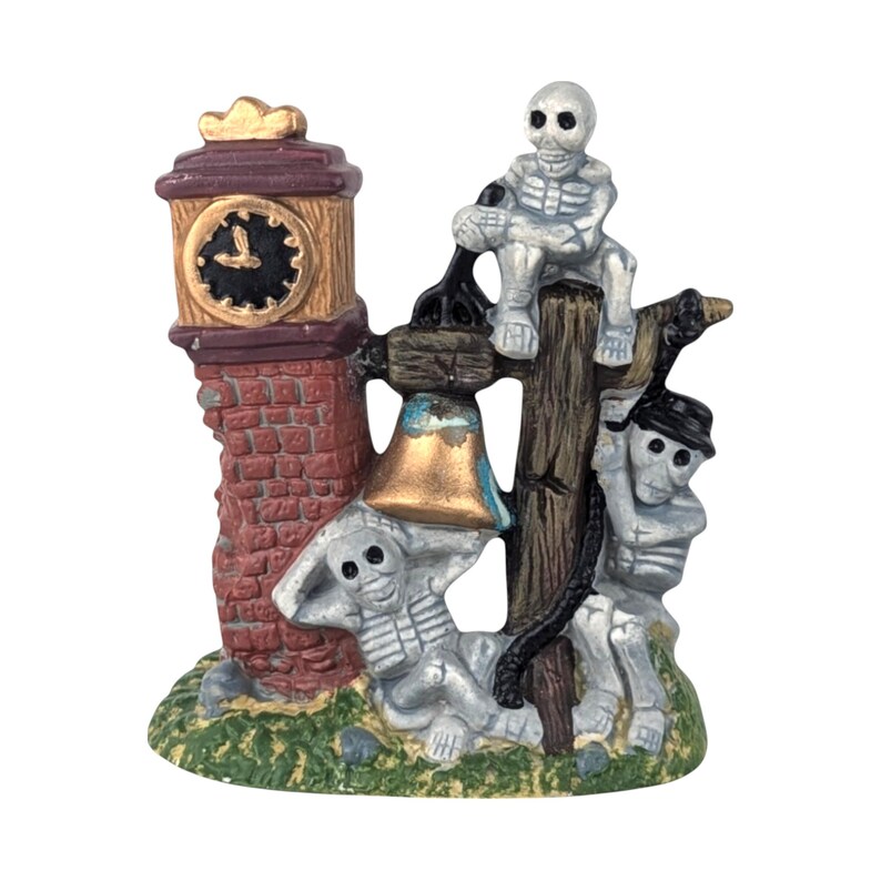 Vintage Halloween Skeleton Clock Tower Village Accessory - Etsy