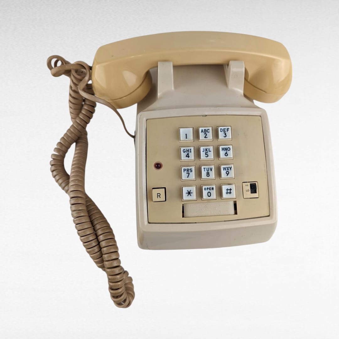 Vintage AT&T Push Button Telephone - Beige Landline Phone - 1990s Phone ...