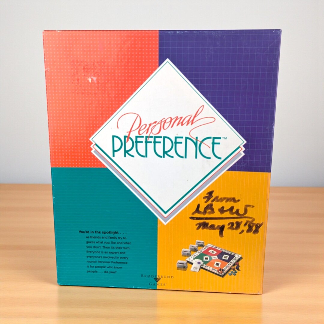 Vintage 1987 Personal Preference Game: Broderbund Party Board Game - Etsy