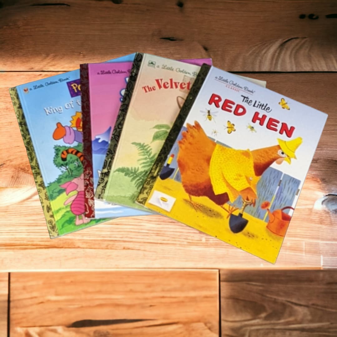 Vintage Little Golden Books Set frosty, Pooh, Red Hen & Velveteen ...