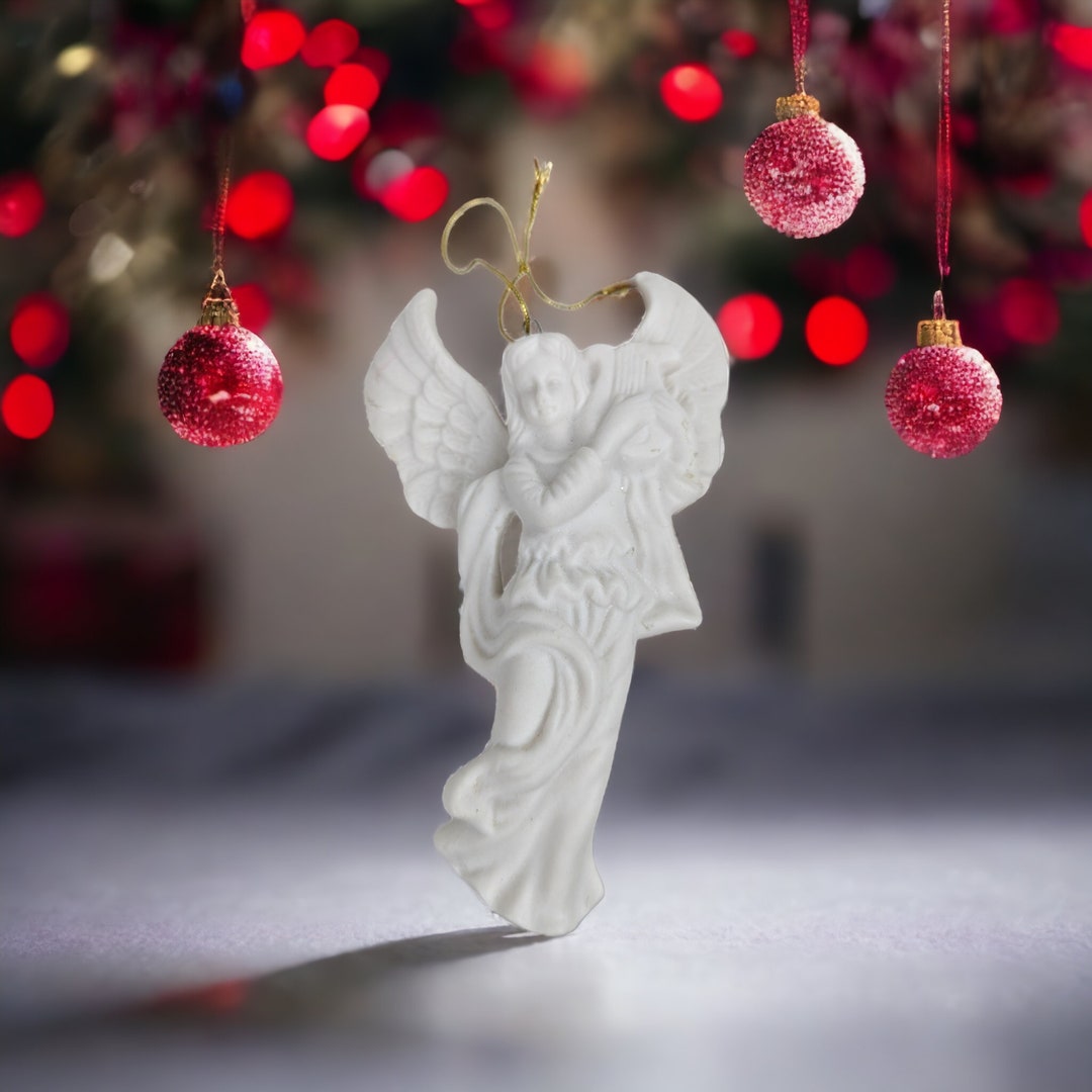 Vintage Porcelain Angel Playing Harp Ornament Classic Holiday Decor - Etsy