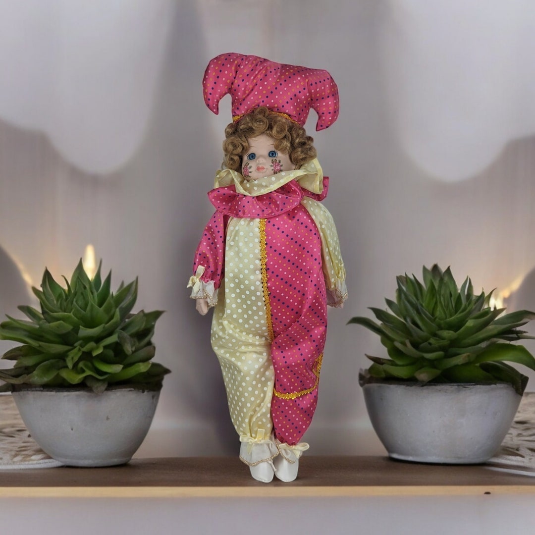 Vintage Artmark Jester Doll Porcelain Jester Doll With Painted Face ...