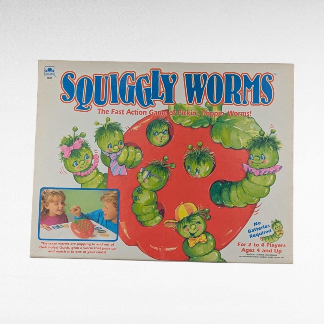 Vintage 1991 Golden Squiggly Worms Game | Complete With Instructions ...