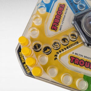 Vintage 1986 Pop O Matic Trouble Game, Milton Bradley Family Board Game ...