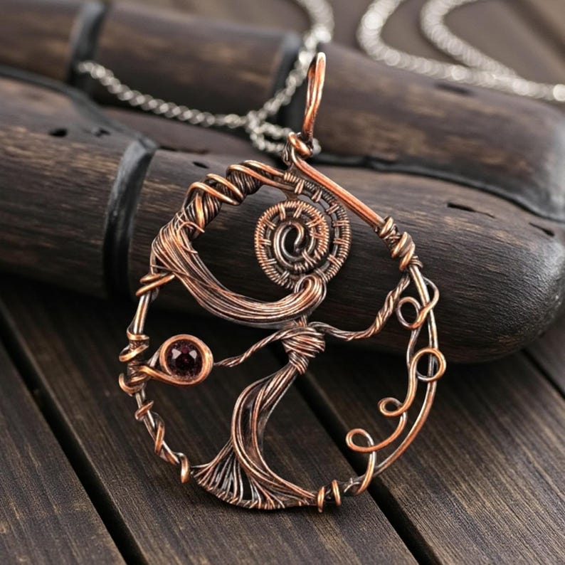 Handmade Copper Wire Goddess Pendant: Tree of Life Female Form - Etsy