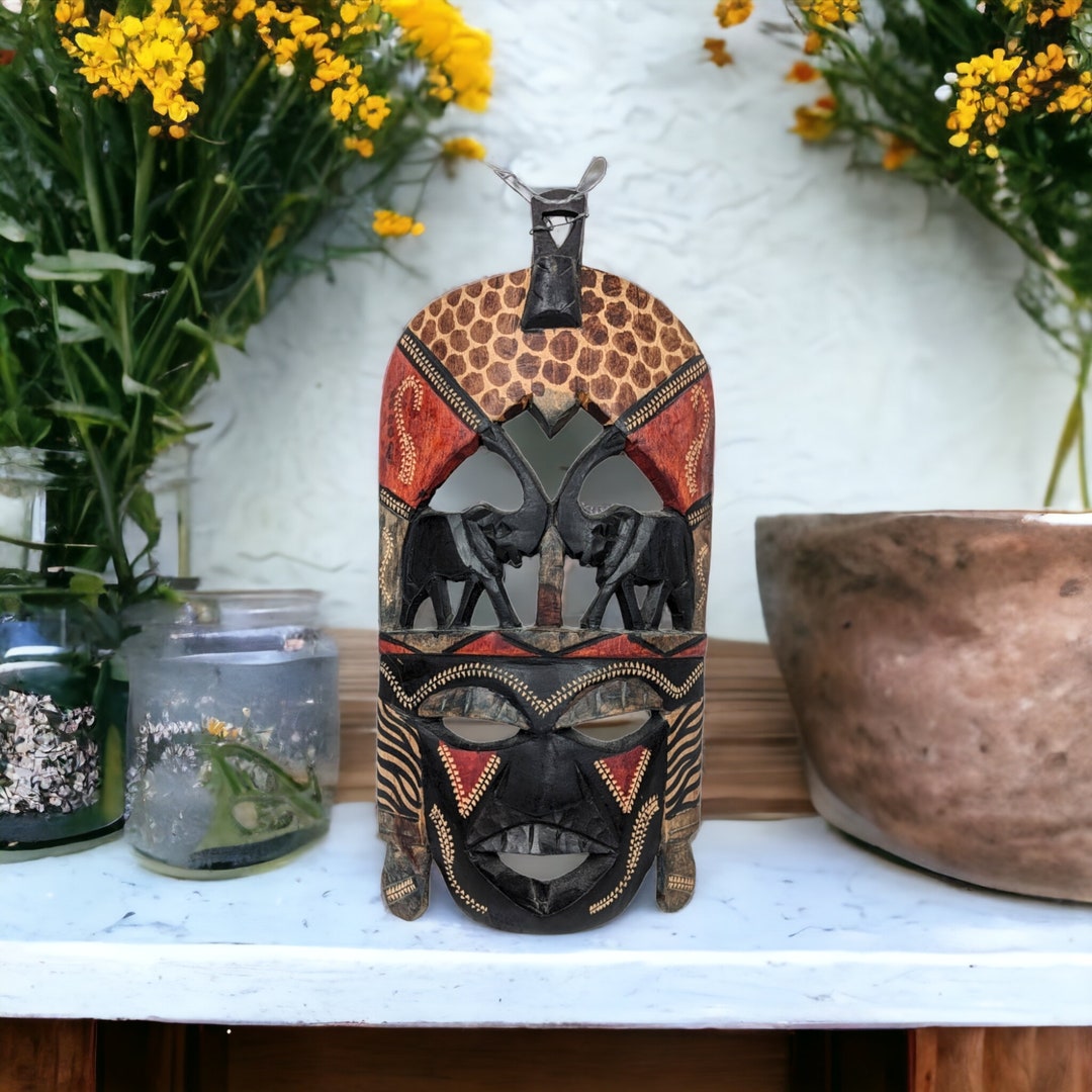 Hand-carved Kenyan Tribal Mask Wall Art African - Etsy