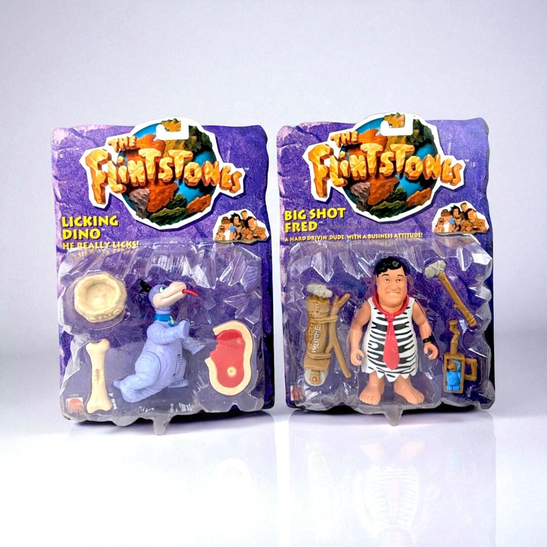 Mattel Flintstones Toy Set, Licking Dino & Big Shot Fred, New in ...
