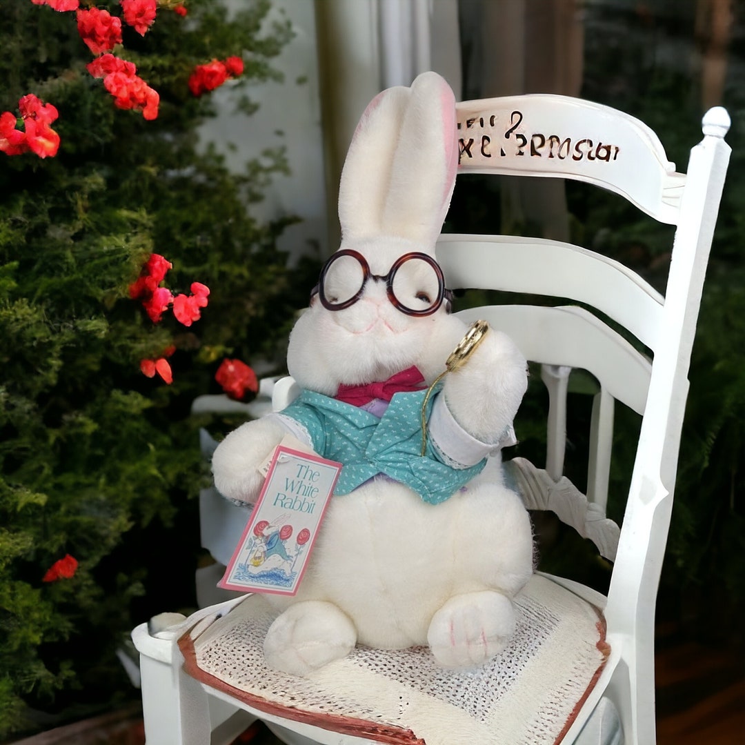 1991 Target Plush White Rabbit With Glasses and Clock - Etsy