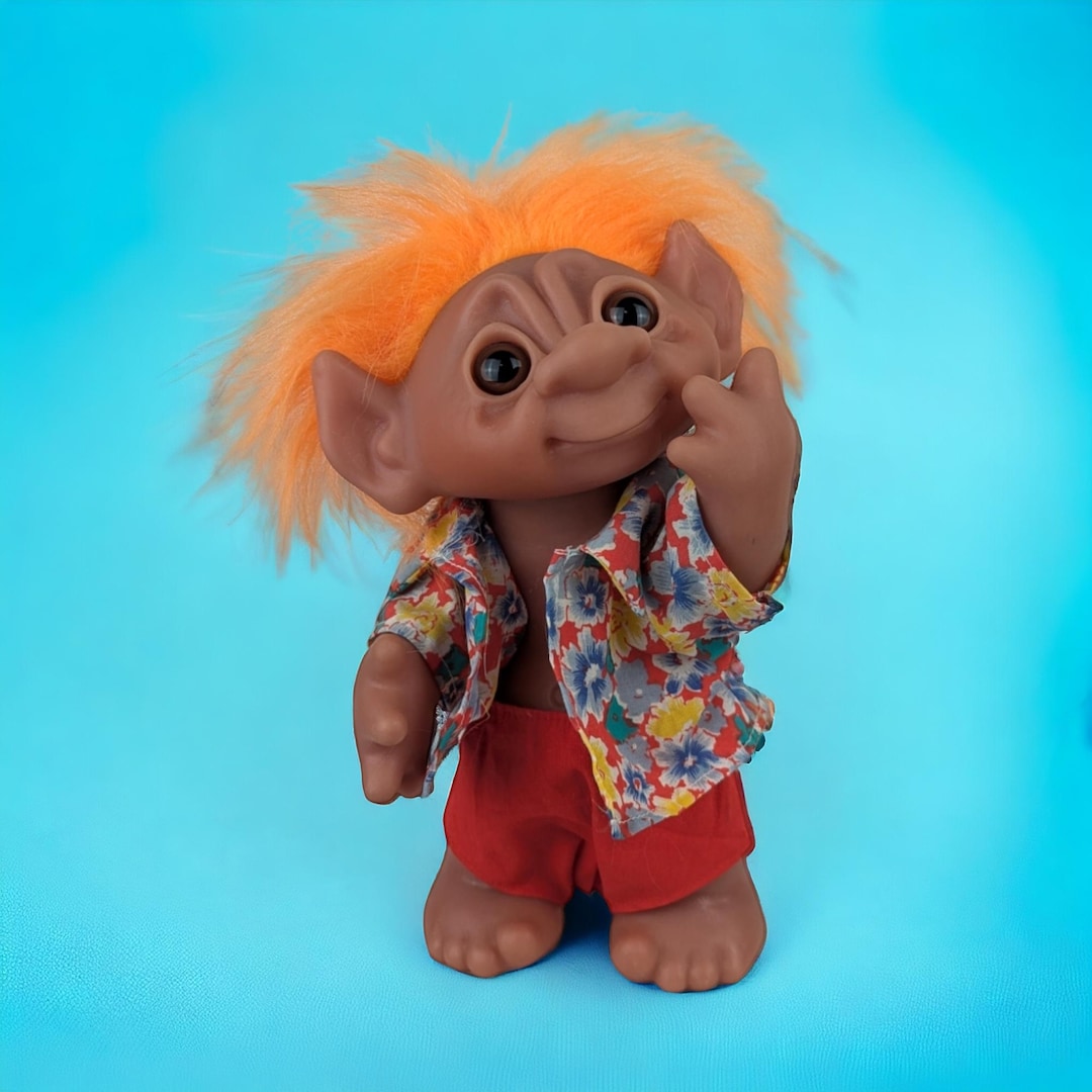 Vintage 1977 Thomas Damm Troll Doll in Hawaiian Shirt - Collectible Toy ...