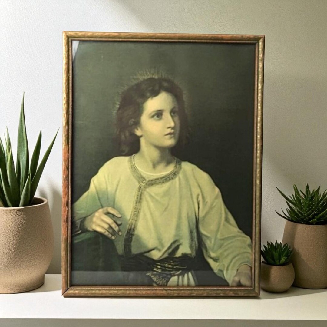Vintage Framed Print of Young Christ | Jesus at Twelve | Religious Art ...
