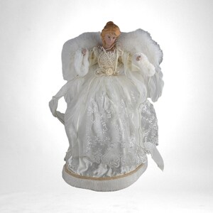 Vintage 17-inch White Angel Tree Topper Classic Christmas Decor ...