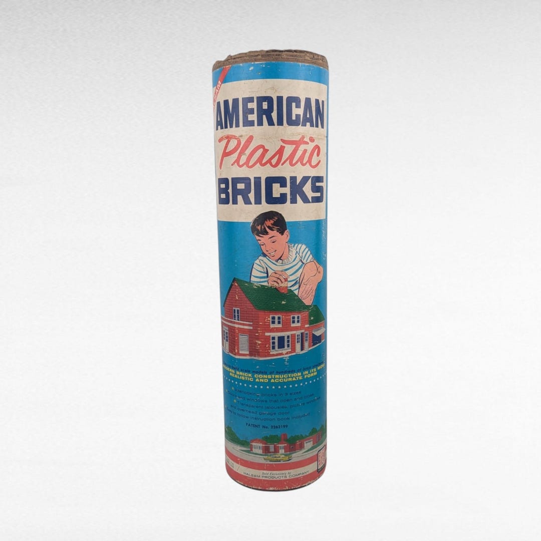 Vintage American Plastic Bricks by Halsam Products - Construction Toy ...