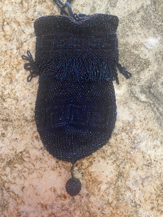 1920s beaded drawstring bag - Gem