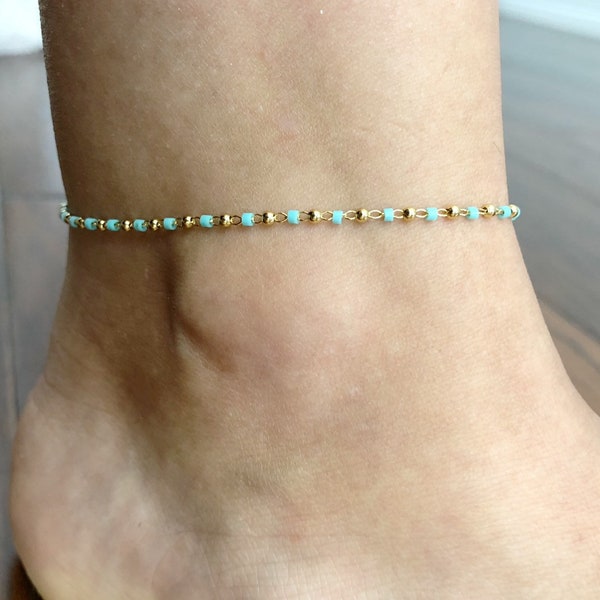 Turquoise Anklet - Etsy