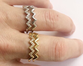 Zig Zag Ring | Etsy
