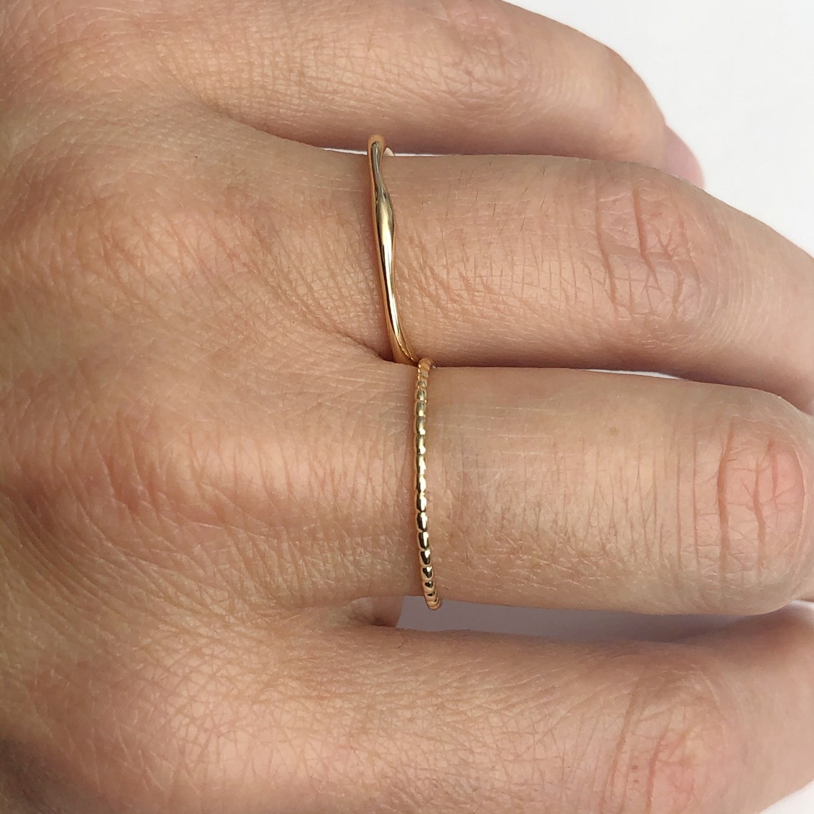 18K Gold Plated Band Ring Gold Band Ring Gold Stacking Ring | Etsy