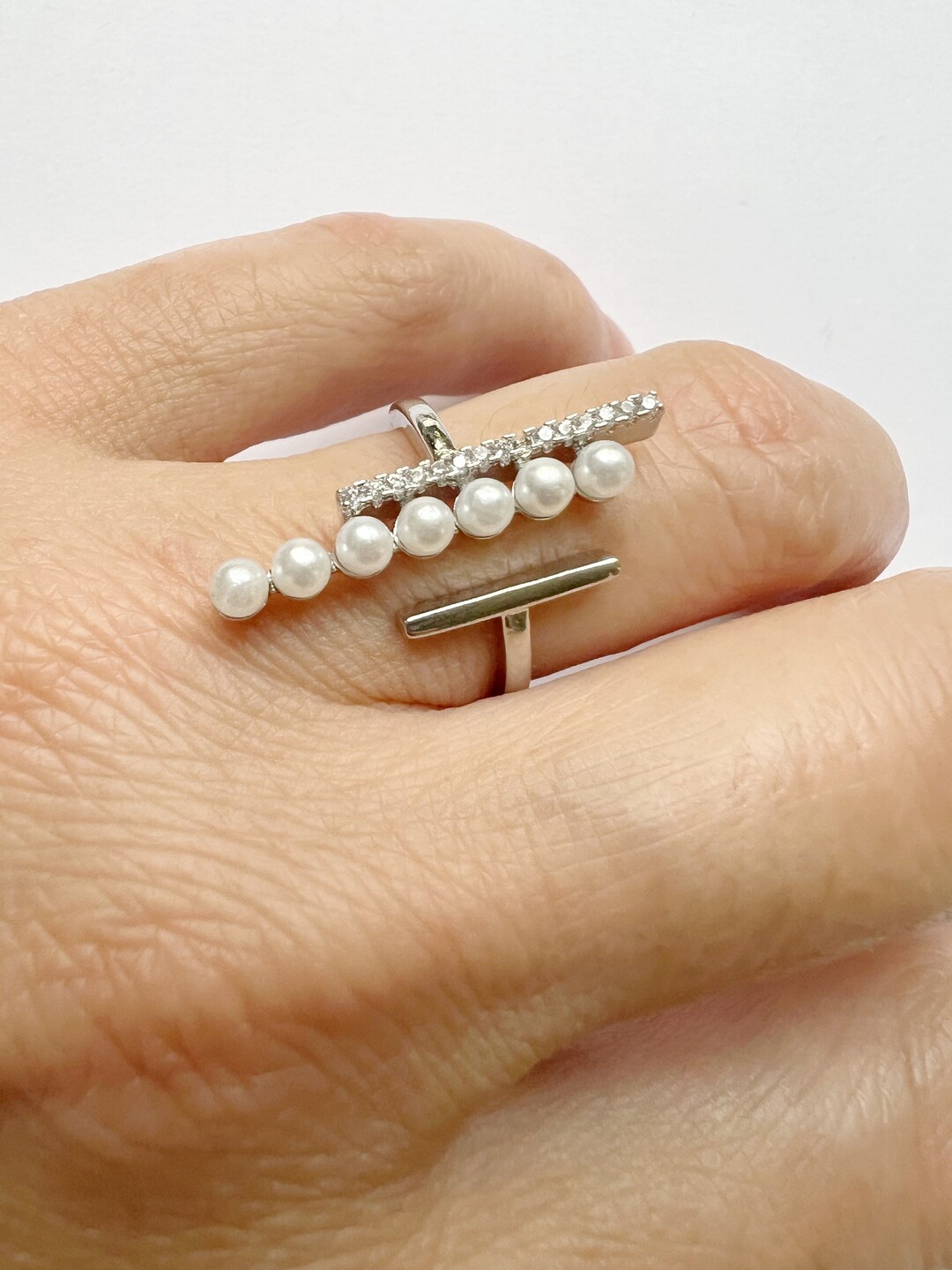 Adjustable Gold Silver Cross Ring CZ Paved Silver Cross Ring Friend ...