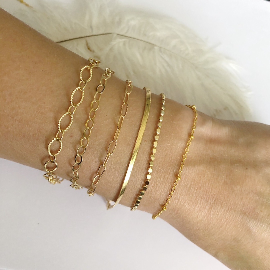Everyday Stacking Chain Bracelet / Gold Chain Bracelet / - Etsy