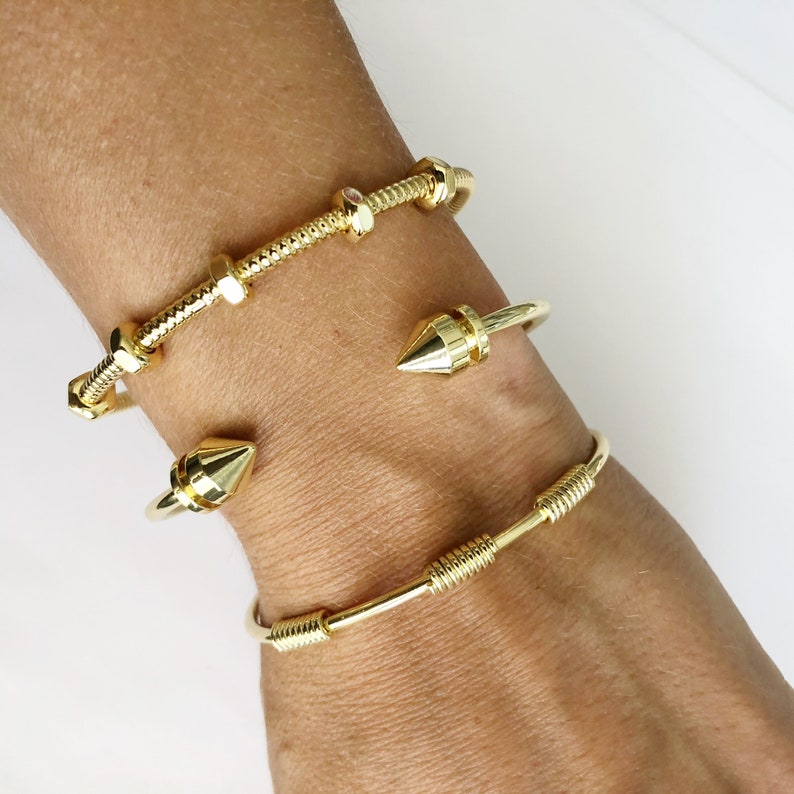 SALE Industrial Gold Cuff Boho Bangle Bohemian Jewelry - Etsy