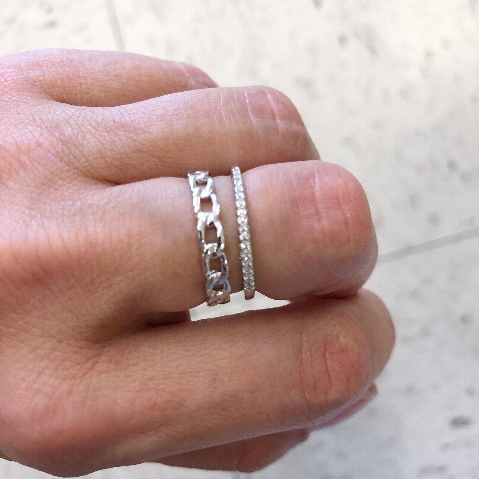 Silver Stackable Wide Band Adjustable Ring CZ Paved Wide Ring - Etsy