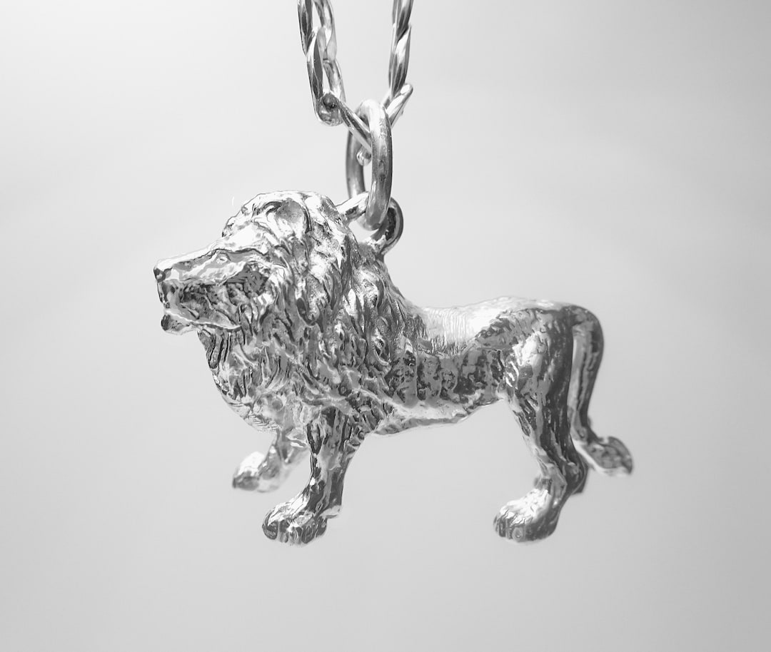 Solid Sterling Silver (92.5) African Safari Lion Pendant - King of the ...