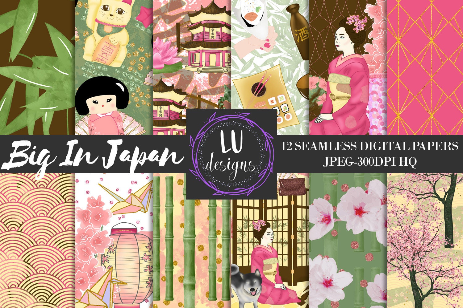 Japón Digital Papers Asia Scrapbook Paper Glam Planner Fondo - Etsy España