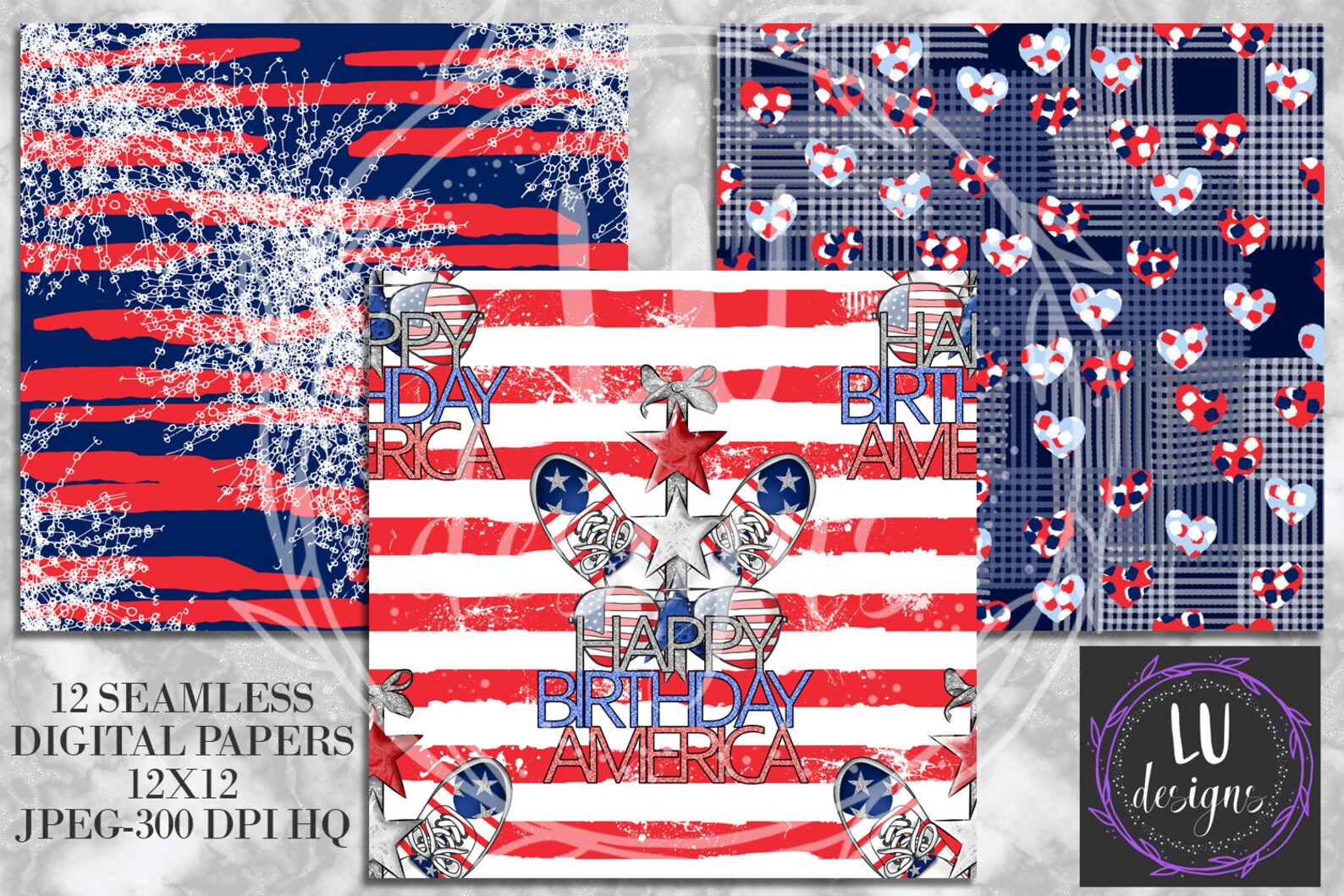 4th of July Digital Paper Independence Day Background Stars - Etsy