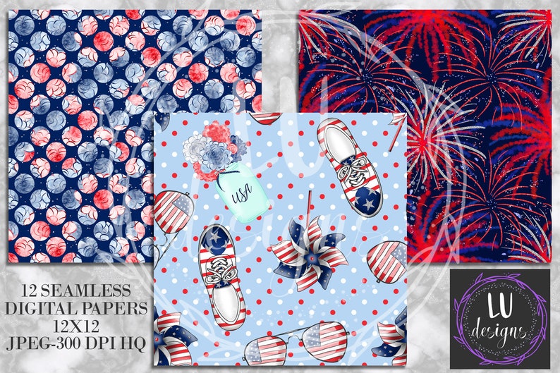 4th of July Digital Paper Independence Day Background Stars - Etsy
