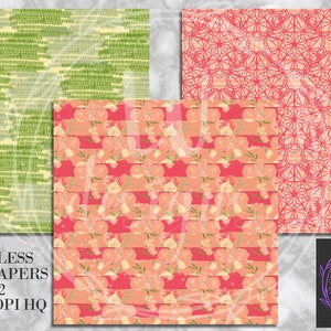 Spring Orange Flowers Digital Paper Watercolor Floral - Etsy